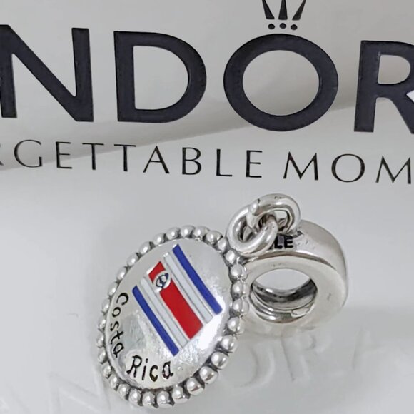 Pandora | Jewelry | Pandora Costa Rica Flag Exclusive Dangle Charm S925 ...